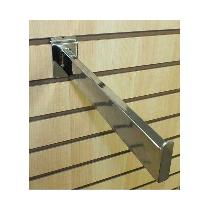 12" Straight Arm Slatwall Faceout- Chrome