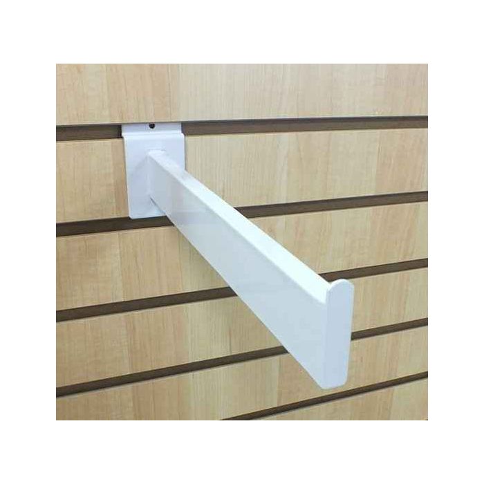 12" Straight Arm Slatwall Faceout- White
