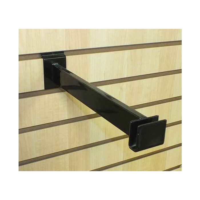 12'' Slatwall Rectangular Hangrail Bracket- Black