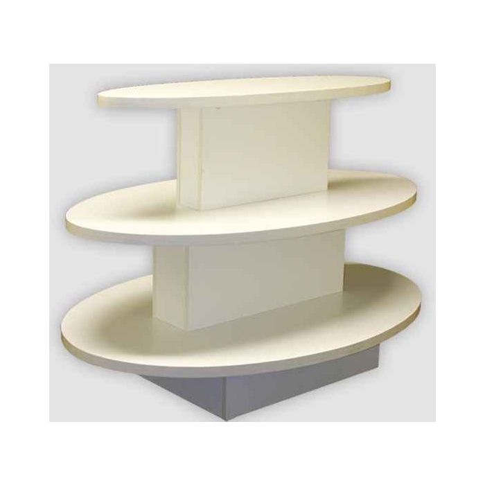 3 Tier Oval Table- White