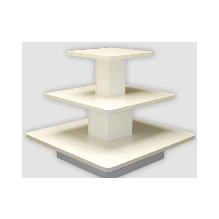 3 Tier Square Table- White