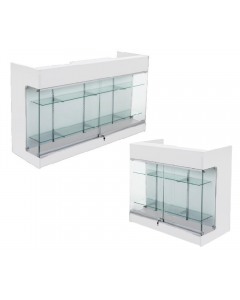 Economy White Showcases - White Display Cabinets & Display Cases
