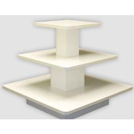 3 Tier Square Table- White