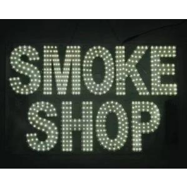 Smoke Shop-Led Sign 15X24 White - Shop Now At Barr Display, Your ...
