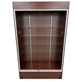 Mahogany Wall Unit Display Case With Puck Lights
