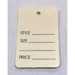 Large Non-Perforated White Tag- No String