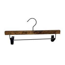 Rustic Dark Wood Hangers Featuring Black Hook