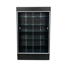 Black Wall Display Case with Puck Lights